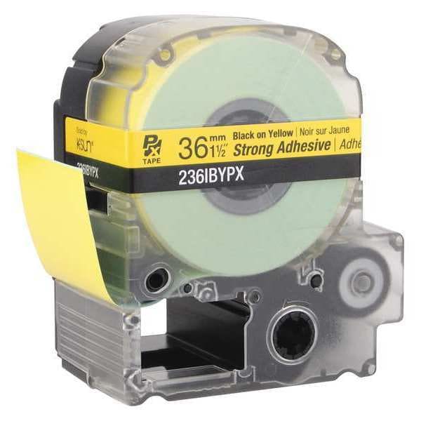 Epson Strong Adhesive Label Cartridge, Black on Yellow, Labels/Roll ...