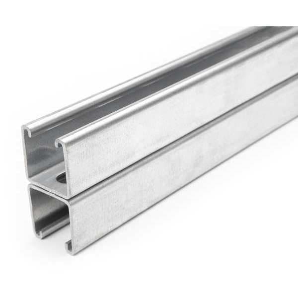 Zoro Select Back to Back Strut, Slotted, Steel, Galvanized, 9/16 in x 1 ...