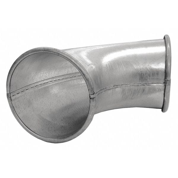 Nordfab Round 90 Degree Elbow, 7 in Duct Dia, Galvanized Steel, 24 ga ...