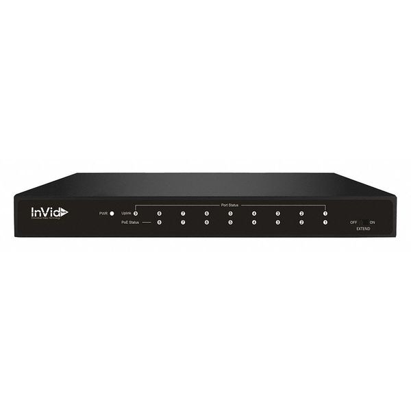 Invid Tech PoE Switch, 8 Camera Inputs, Metal VIS-LRPOE8-1 | Zoro