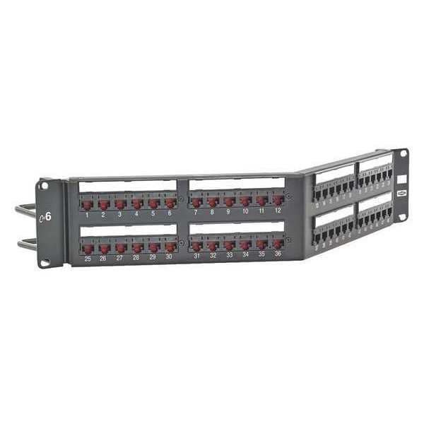Hubbell Premise Wiring Patch Panel,48 Ports,3.46 in. H,Steel (HP648A ...