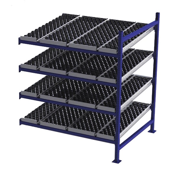 Unex Flow Cell Add-On Gravity Flow Rack, 48 in D, 60 in W, 4 Shelves ...