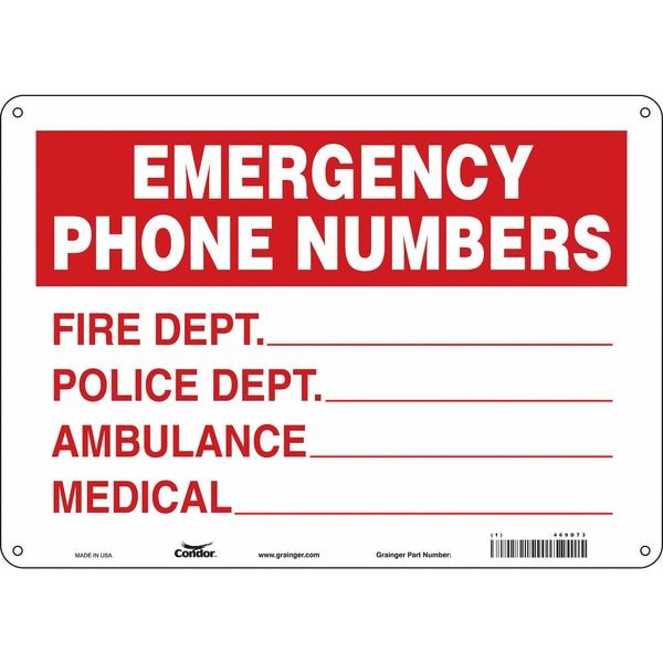 Condor EMERGENCY PHONE NUMBERS, FIRE DEPT., POLICE DEPT., AMBULANCE ...