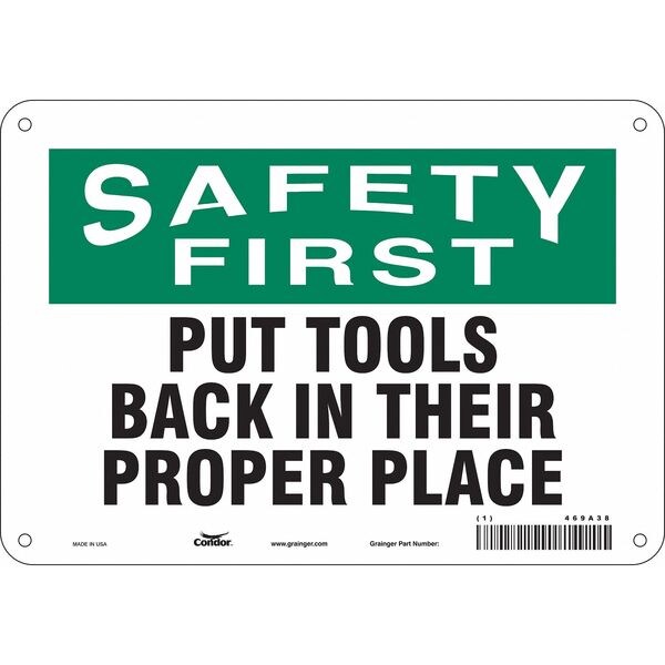 Condor PUT TOOLS BACK IN THEIR PROPER PLACE, 10 in W x 7 in H, Vertical ...