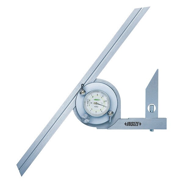 Insize Protractor, 3-3/8" L, LCD, Stainless steel 2373-360 | Zoro