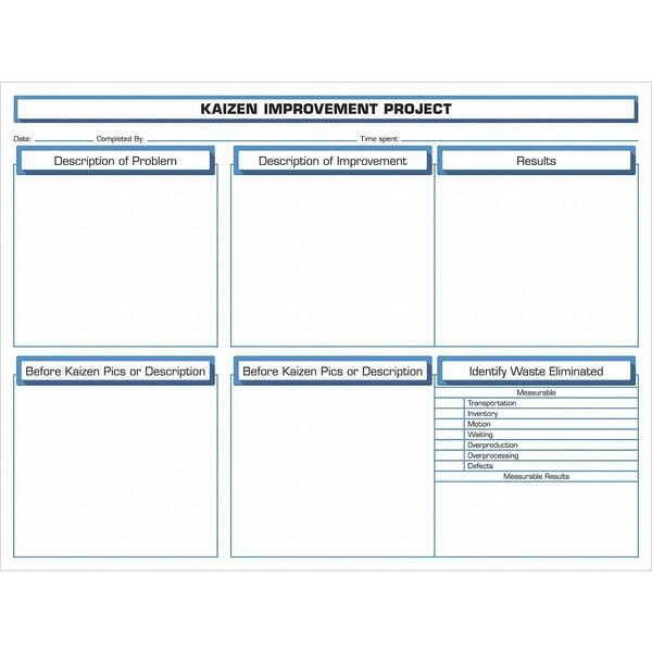 Visual Workplace Kaizen Board, Steel, 36 in, 48 in, No Frame Frame ...