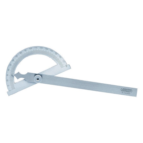 Insize Protractor, 6-5/8" L, Stainless steel 4799-180 | Zoro