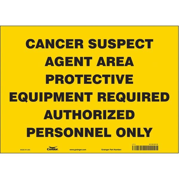 Condor Safety Sign, 10 in Height, 14 in Width, Vinyl, Horizontal ...