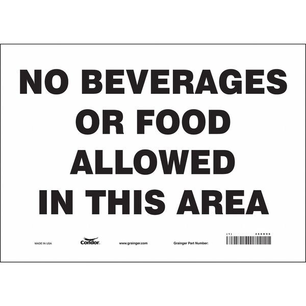 Condor No Beverages Or Food Allowed In This Area, Vinyl, 10 in x 14 in ...