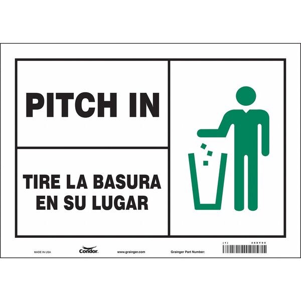 Condor Blank, PITCH IN/TIRE LA BASURA EN SU LUGAR, 14 in W x 10 in H ...