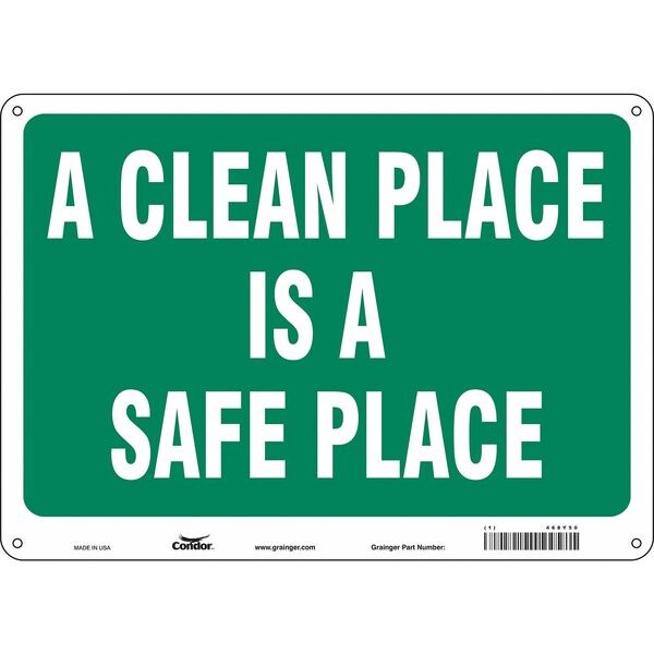 Condor Blank, A CLEAN PLACE IS A SAFE PLACE, 14 in W x 10 in H ...