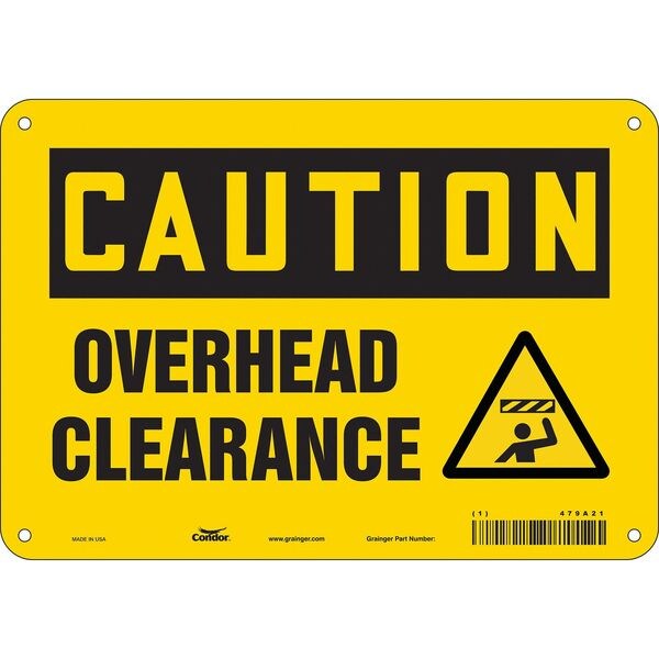 Condor Caution, OVERHEAD CLEARANCE, 10 in W x 7 in H, Vertical ...