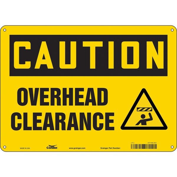 Condor Caution, OVERHEAD CLEARANCE, 14 in W x 10 in H, Horizontal ...