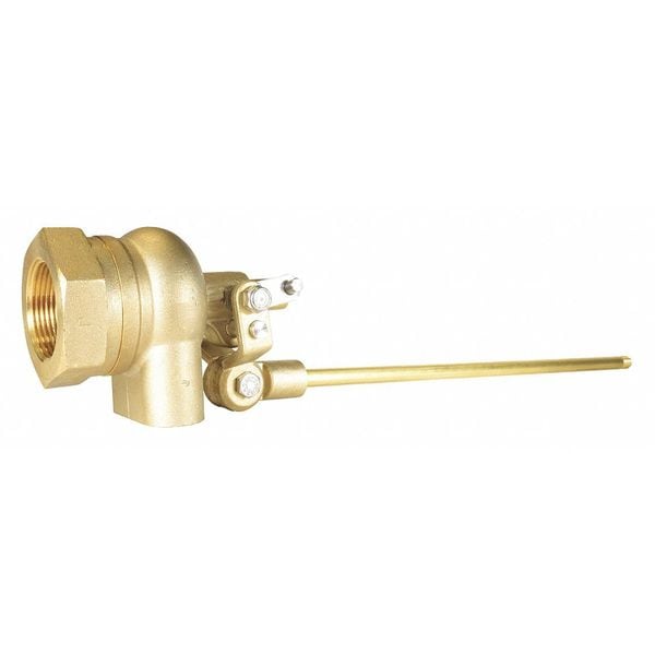 Zoro Select Float Valve, Brass, 2", Pipe Mount, Angle R605T-2-7 | Zoro