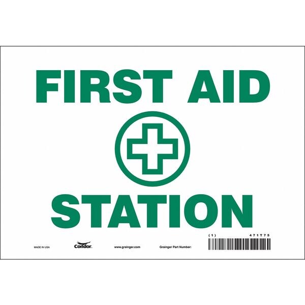 Condor First Aid Station, 10 in W x 7 in H, Vertical Rectangle, Vinyl ...