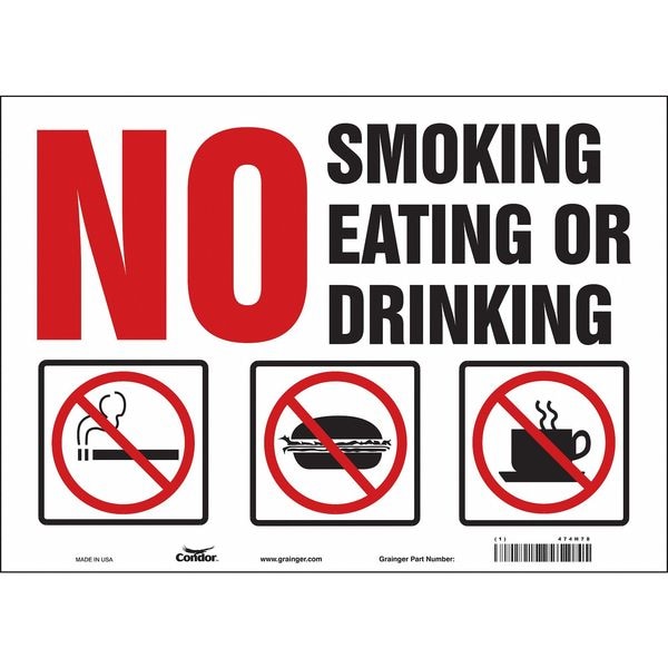 Condor Safety Sign, 10" H, 14 in W, Vinyl, Horizontal Rectangle ...