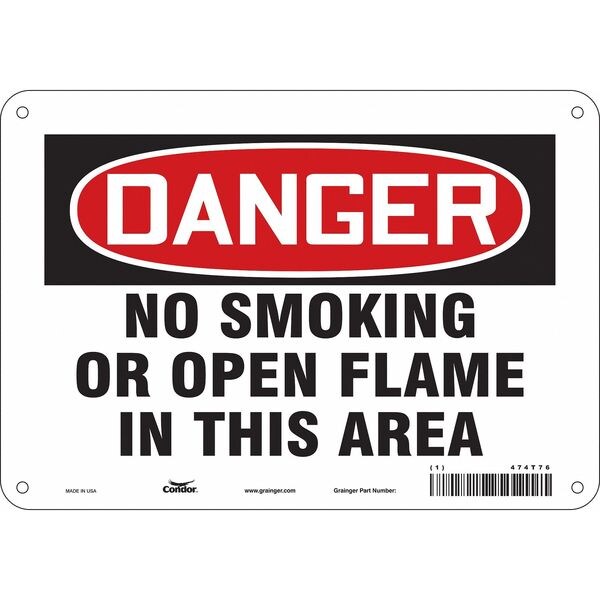 Condor Danger, NO SMOKING OR OPEN FLAME IN THIS AREA, 10 in W x 7 in H ...