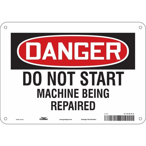 Condor Danger, DO NOT START MACHINE BEING REPAIRED, 10 in W x 7 in H ...