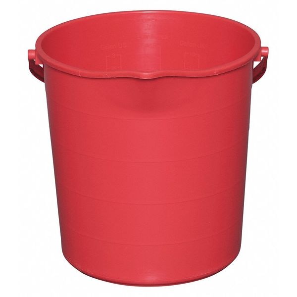 Tough Guy 3 gal Round Bucket, 12 1/2 in Dia, Red, Polypropylene 48LY97 ...