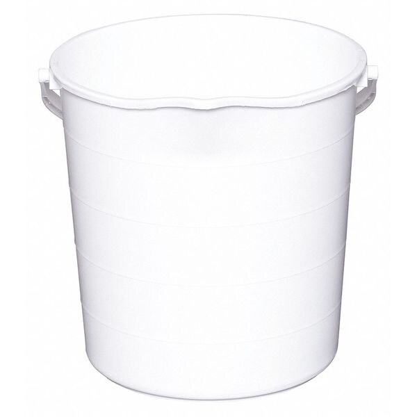 Tough Guy 3 gal Round Bucket, 12 1/2 in Dia, White, Polypropylene ...