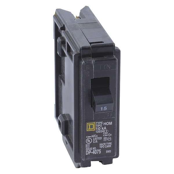 SQUARE D 20A, 1 pole Miniature Circuit Breaker, HOMELINE, 120V AC ...