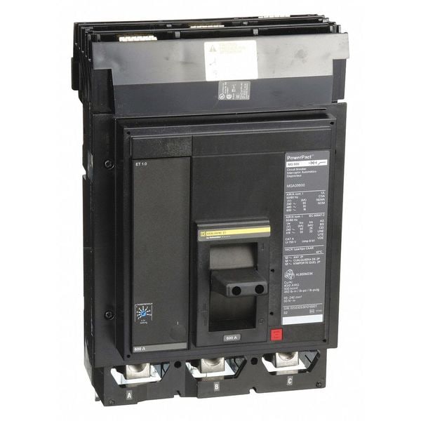 Square D Molded Case Circuit Breaker, 600, 600VAC, 3 Pole (MGA36600) | Zoro
