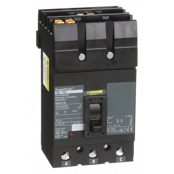 Square D QBA32150 3P Molded Case Circuit Breaker 240V 150A | Zoro.com