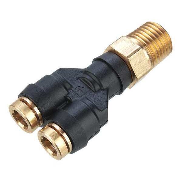 Parker Male Y Connector, 1/4 in. Tube, 2.12 in. L 368PTC-4-4 | Zoro