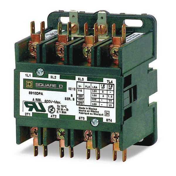 Square D 600VAC Definite Purpose Contactor 4P 30A 8910DPA34V02U1 | Zoro