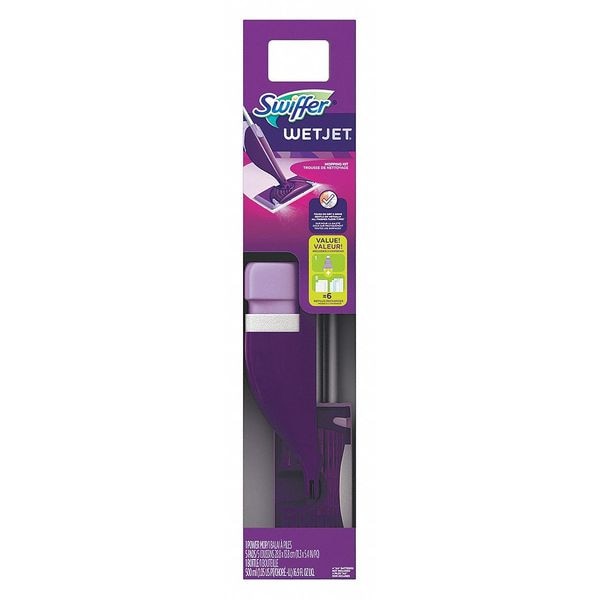 Swiffer 5-13/32 in Flat Spray Mop, 18-55/64 oz Dry Wt, Hook-and-Loop ...