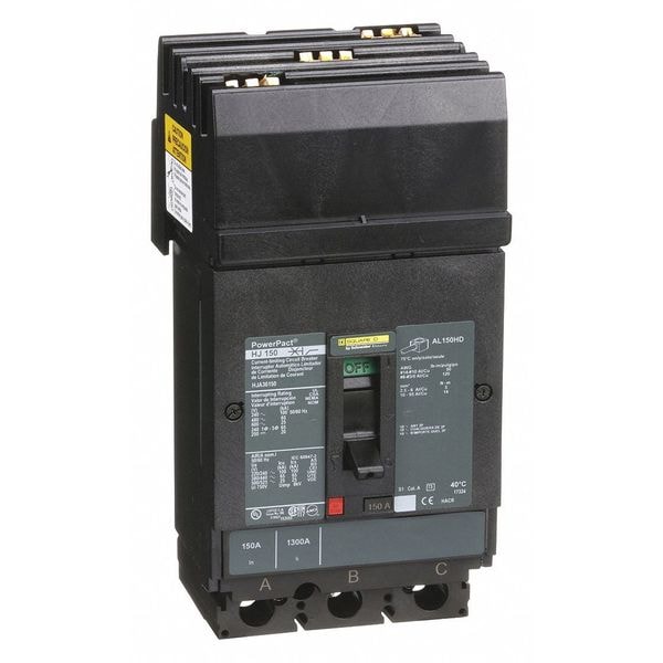 SQUARE D 150A, 3 pole Molded Case Circuit Breaker, POWERPACT H, 600V AC, - HJA36150