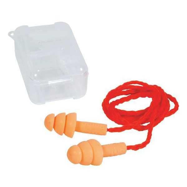 3M Reusable Corded Ear Plugs, Flanged Shape, 24 dB, 80 Pairs, Yellow ...