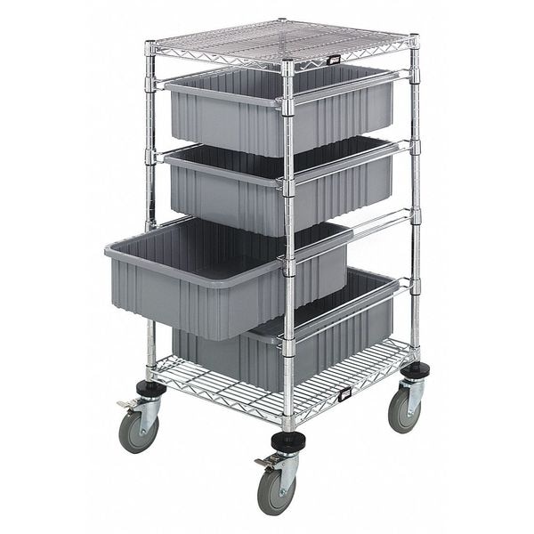 Quantum Storage Systems Mobile Bin Cart 45 in H x 24 in W BC212434M1GY ...