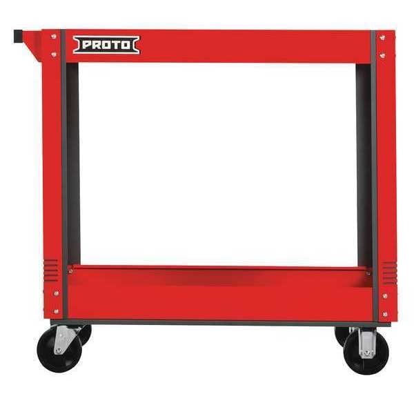 Proto Utility Cart with Deep Lipped Metal Shelves, Steel, Flat, 2 ...