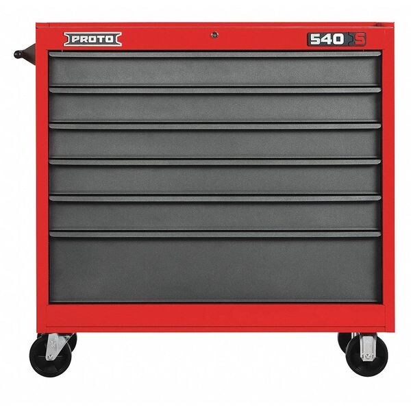 Proto 540S Rolling Tool Cabinet, 6 Drawer, Safety Red and Gray, Steel ...