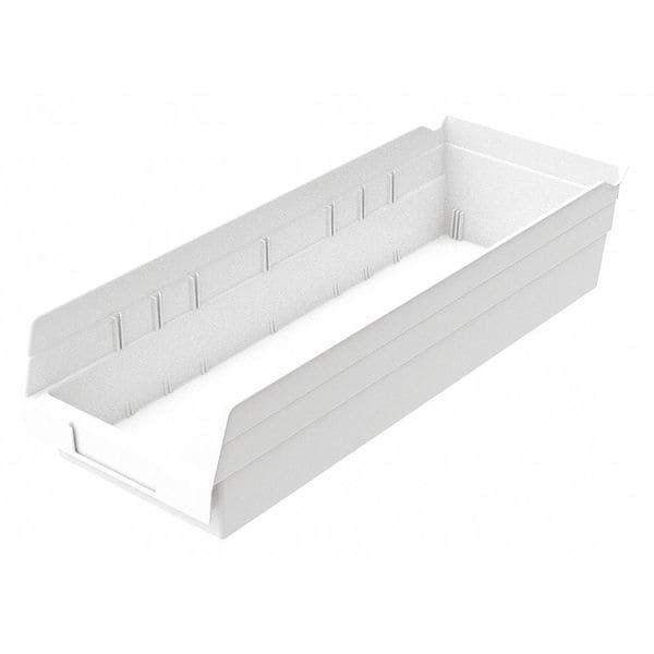 Zoro Select Stack Bin, Industrial Grade Polymer, White 30138WHITEBLANK ...