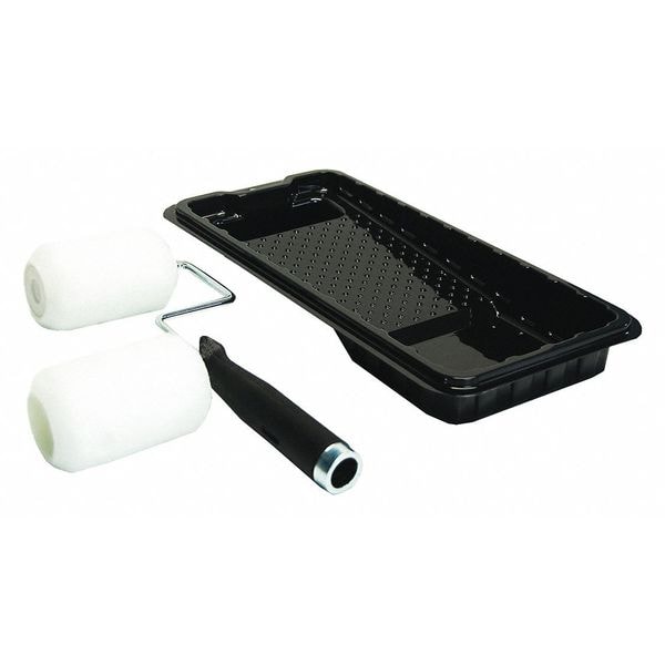Shur-Line Paint Roller Kit, 4inL Roller, Knit Fabric 2007320 | Zoro