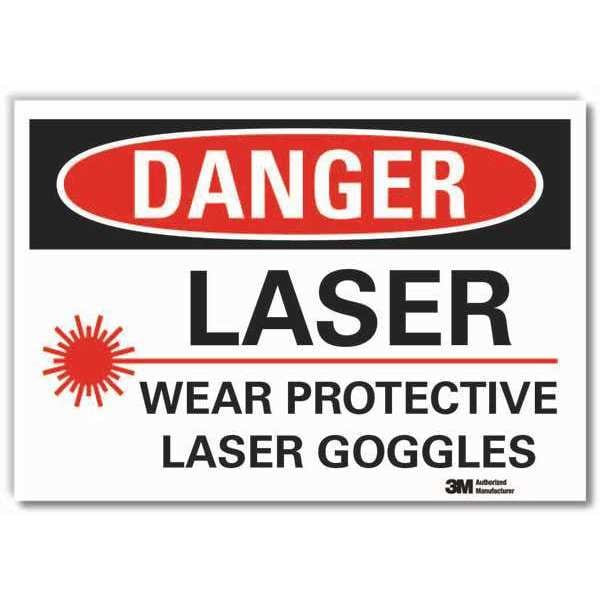 Lyle Laser Area Danger Label, 7 in H, 10 in W, Reflective Sheeting ...
