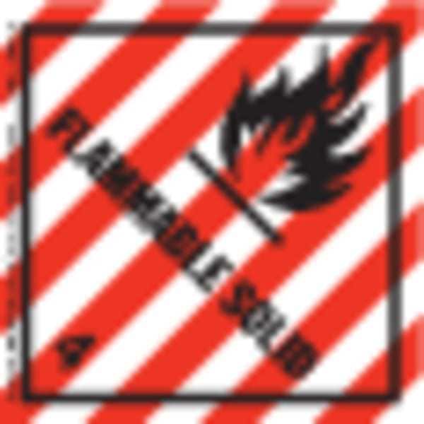 Jj Keller Flammable Solid Label, 4 in. H, PK500 341 | Zoro