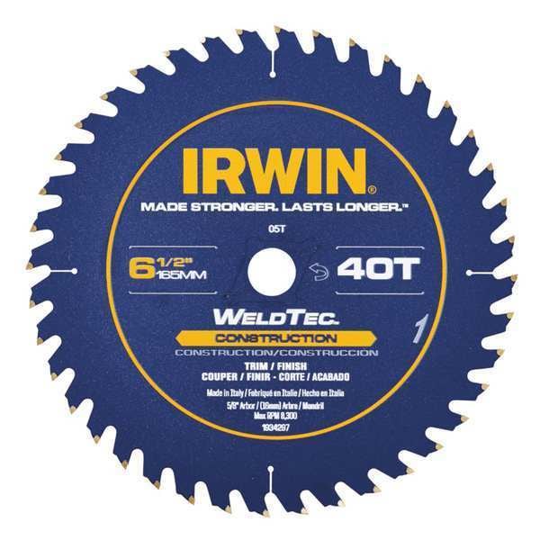 Irwin 40-Teeth Circular Saw Blade 1934297 | Zoro