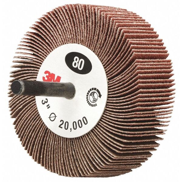 3M Mounted Flap Wheel, 20,000 Max. RPM 60440126609 | Zoro