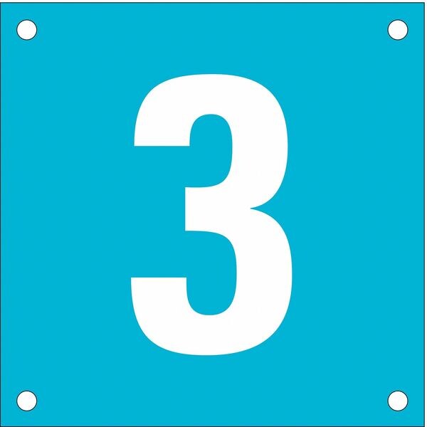 Electromark Number Card, 3, 1-1/2In H PHASEA3ZD3 | Zoro