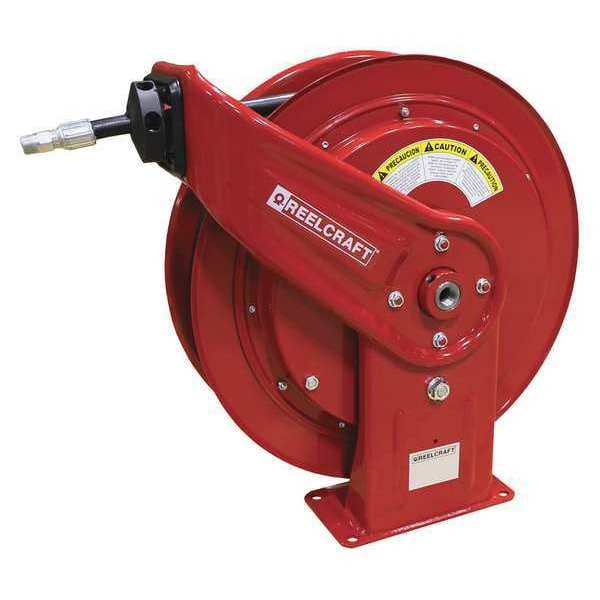 Reelcraft Spring Return Hose Reel, 1/2 in Hose Dia., 65 ft Length ...