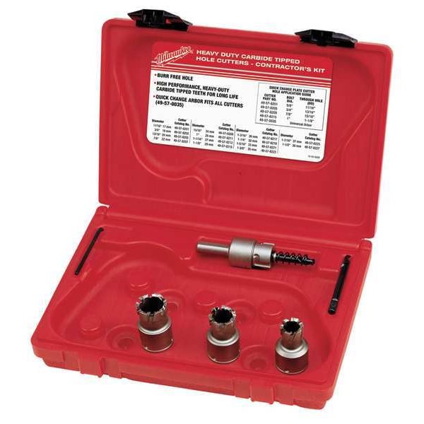 Milwaukee Tool Carbide Cutter Steel Plate Contractor's Kit - 5PC 49-22 ...