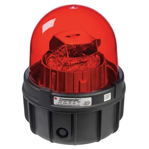 Federal Signal Warning Light, Red, LED, 120V AC, 60 FPM, 9 1/4 in Dia ...