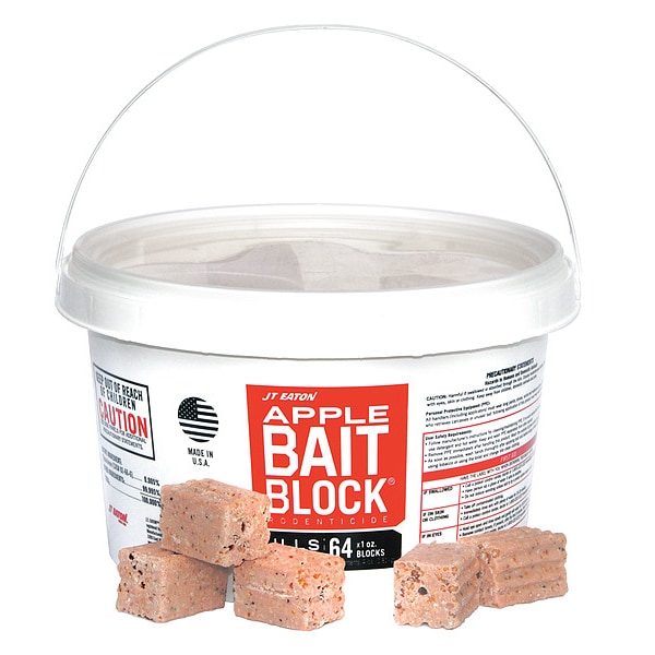 Jt Eaton Rodenticide Apple Bait Blocks, Diphacinone, 4 lb Pail, (64) 1 ...