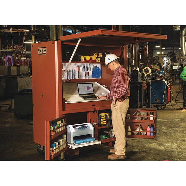 Crescent Jobox Jobsite Field Office, Brown, 63 in W x 33 in D x 80 in H ...