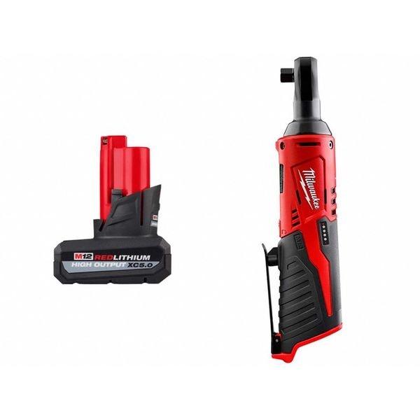 Milwaukee Tool M12 Cordless 3/8" Ratchet + M12 HIGH OUTPUT XC5.0 ...