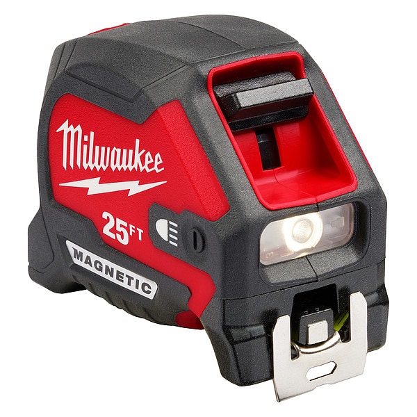 Milwaukee Tool Tape Measure, USB Cord, Steel, 25 ft Blade 48-22-0428 | Zoro