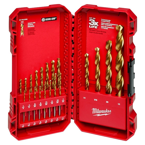 MILWAUKEE THUNDERBOLT Titanium Drill Bit Set - 20 pc (48-89-1105) | Zoro